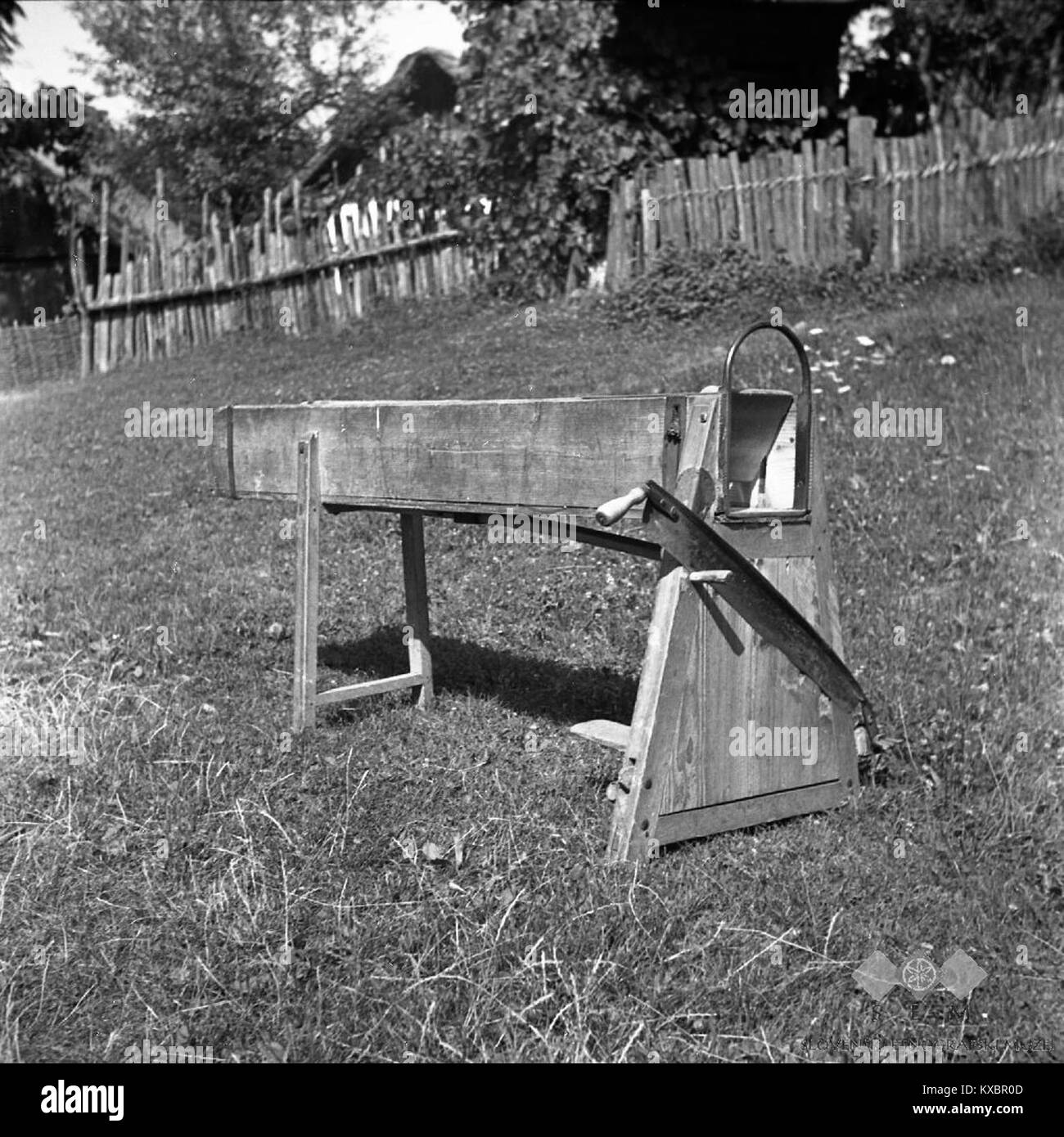 Slamoreznica ('truga'), Brlog 1956 Stock Photo - Alamy