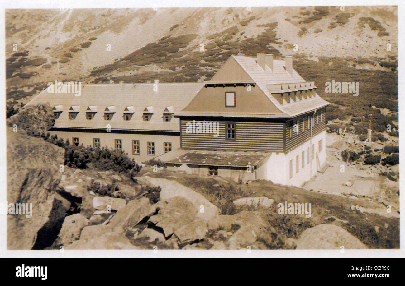 Sliezsky dom, a mountain hotel in the Velická Valley of the High Tatras ...