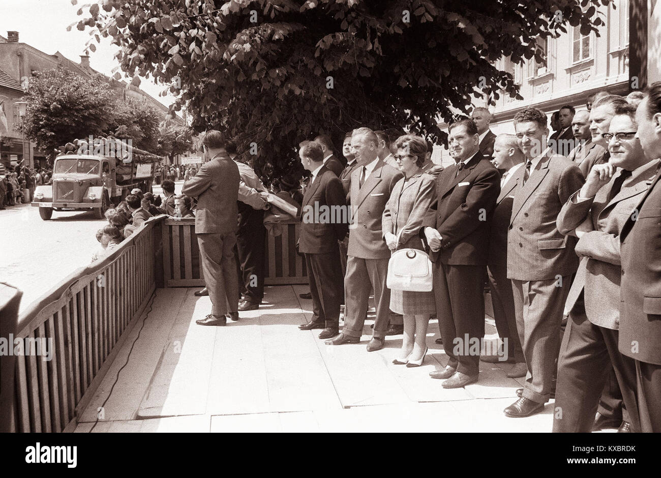 This 1962 photograph from Slovenj Gradec captures a civic celebration ...