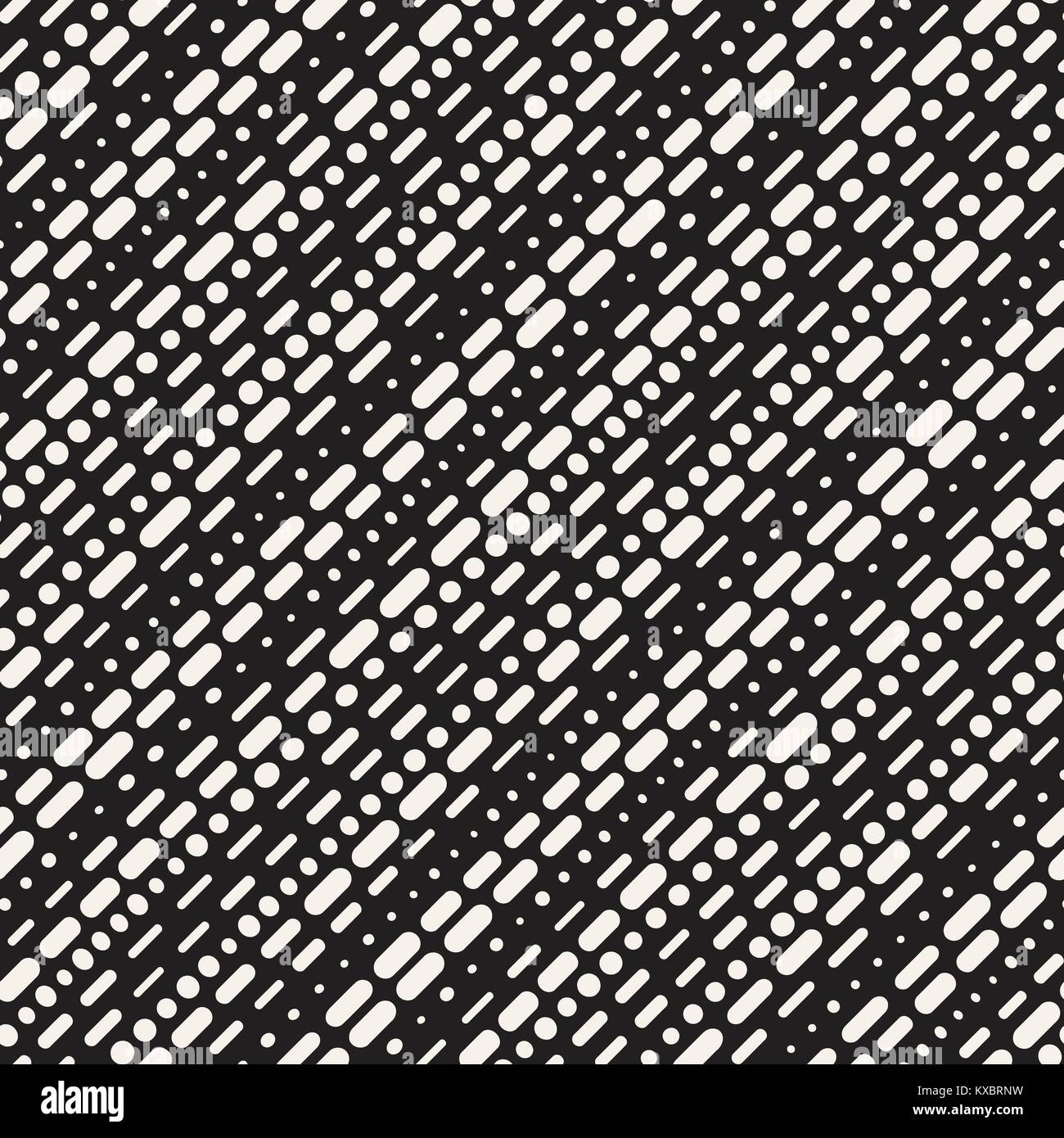 Black and White Irregular Rounded Dashed Lines Pattern. Modern Abstract Vector Seamless ...