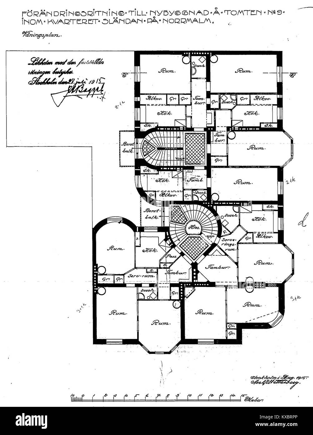 Architectural floor plan for Sländan 9, depicting the internal layout ...