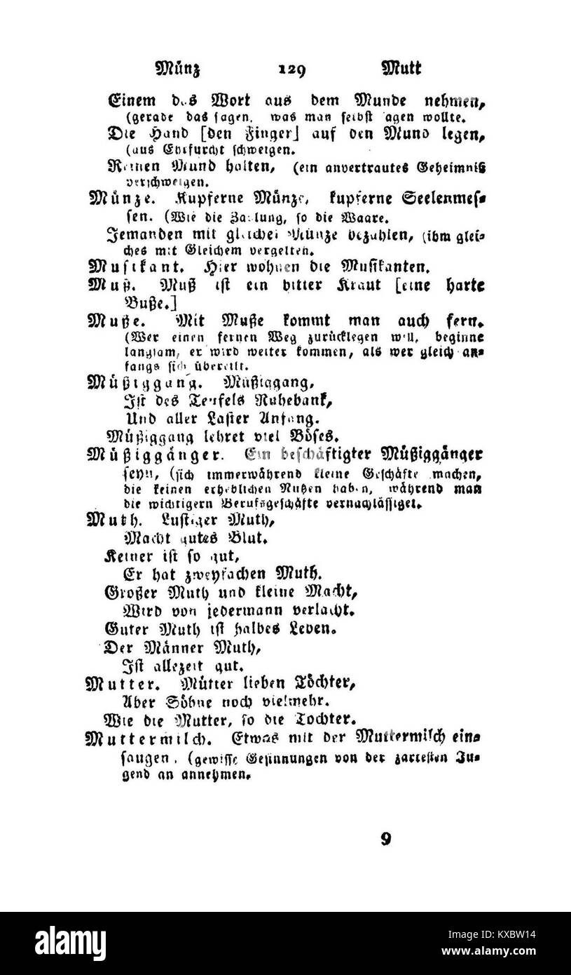 Entry from Wagener’s 'Sprichwörter-Lexikon,' a German reference work ...