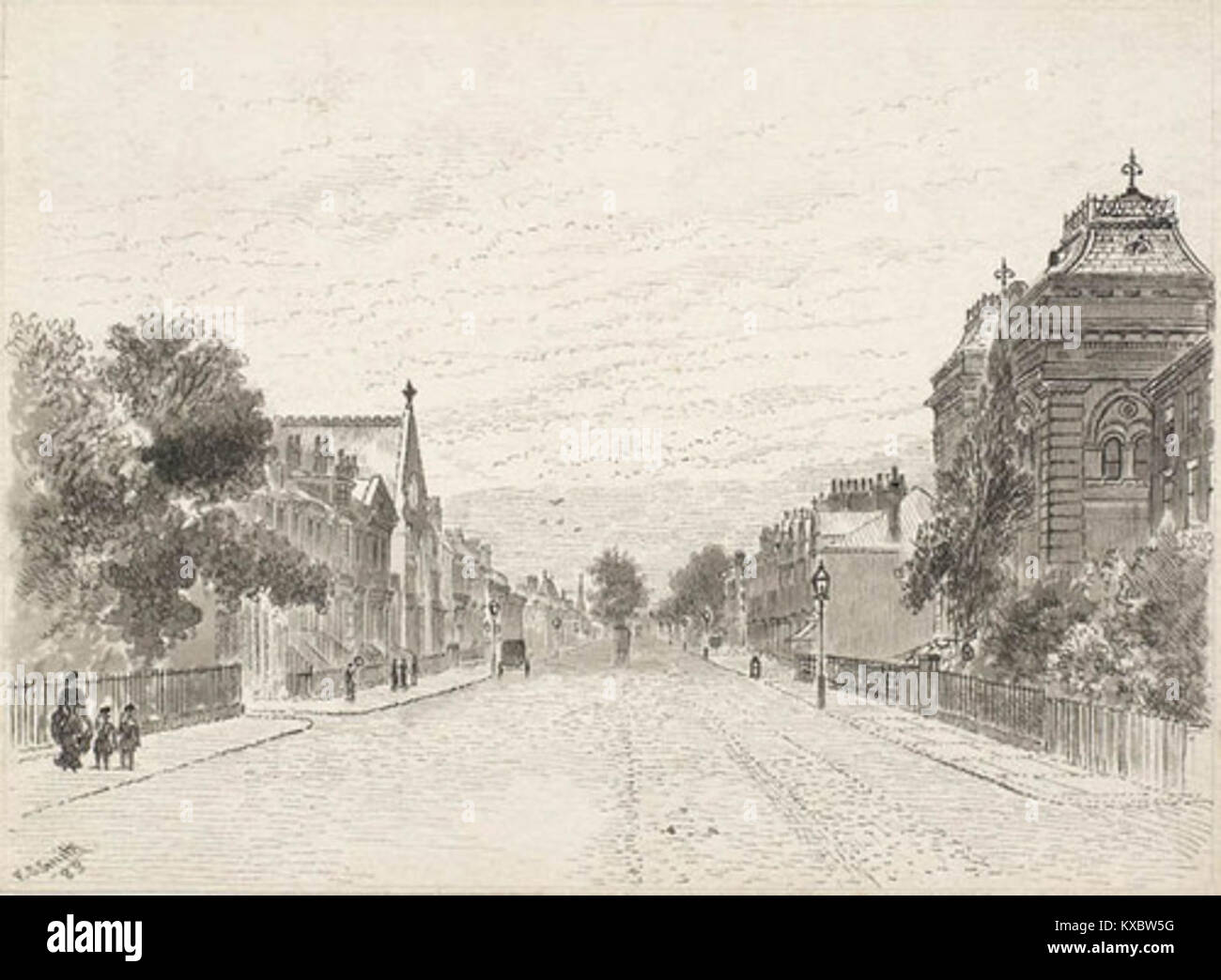 An 1883 photograph showing Spring Bank in Hull, England, looking toward ...