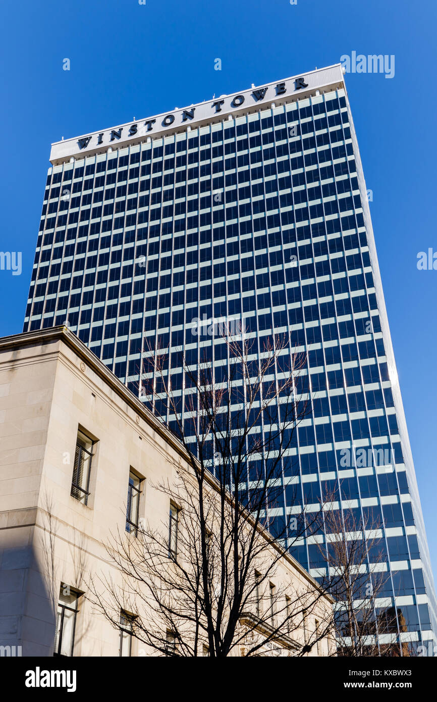 Winston Tower on January 5, 2018 in downtown Winston-Salem, North ...