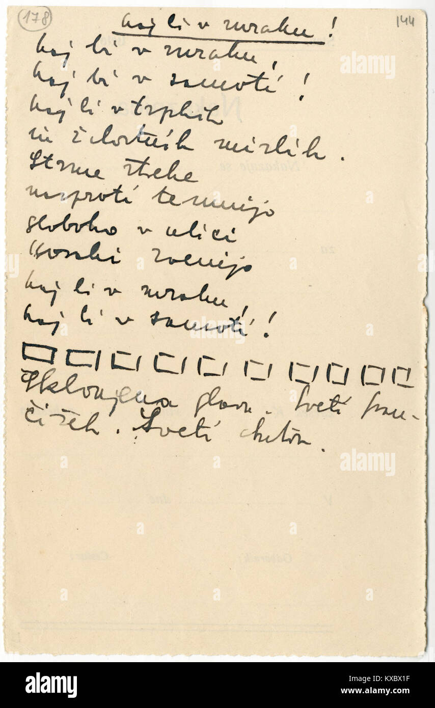 Srečko Kosovel - Kaj bi v mraku Stock Photo - Alamy