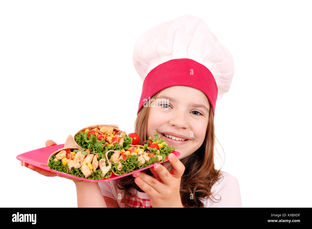 Little girl cook with burritos Stock Photo - Alamy