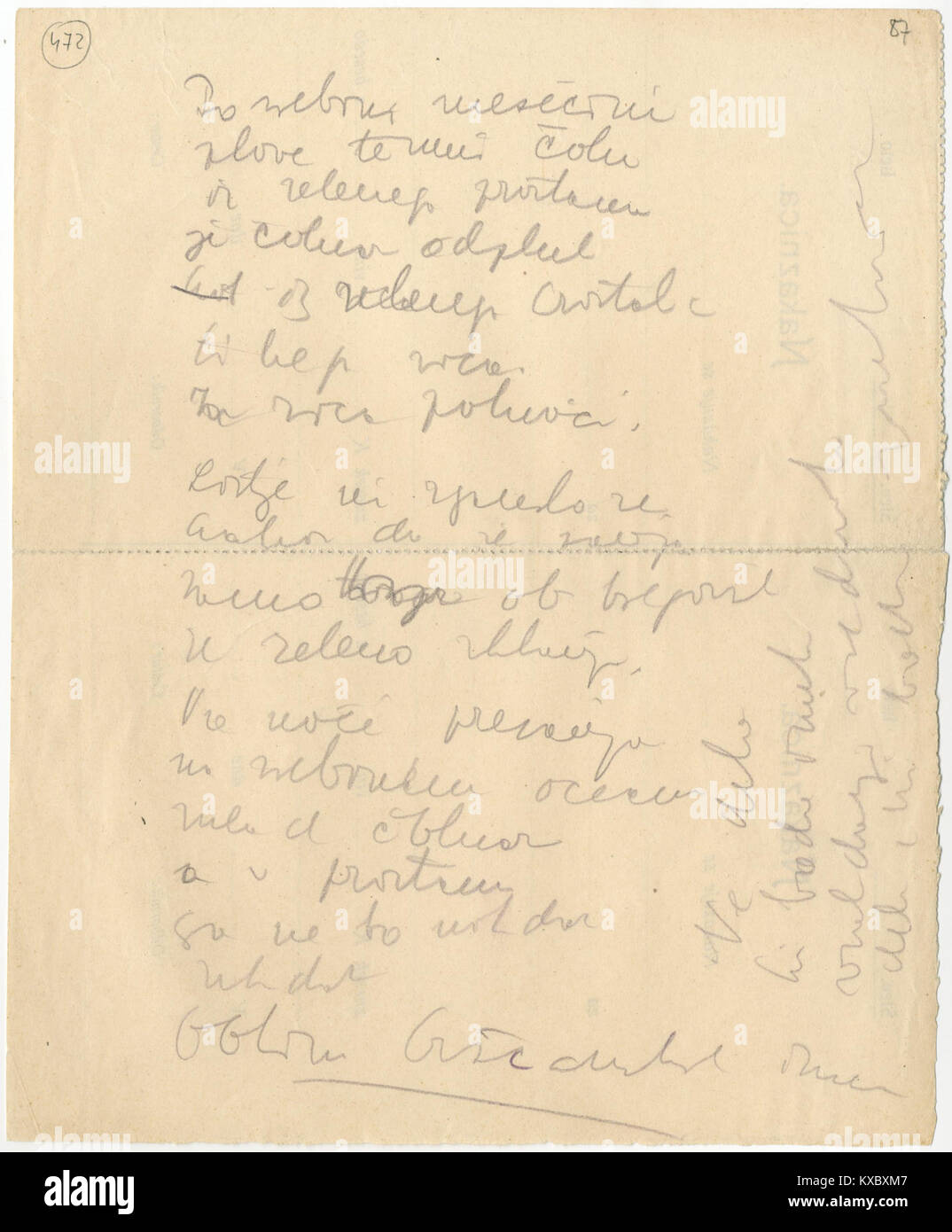 A poem by Srečko Kosovel titled 'Po srebrni mesecini' ('Under the ...