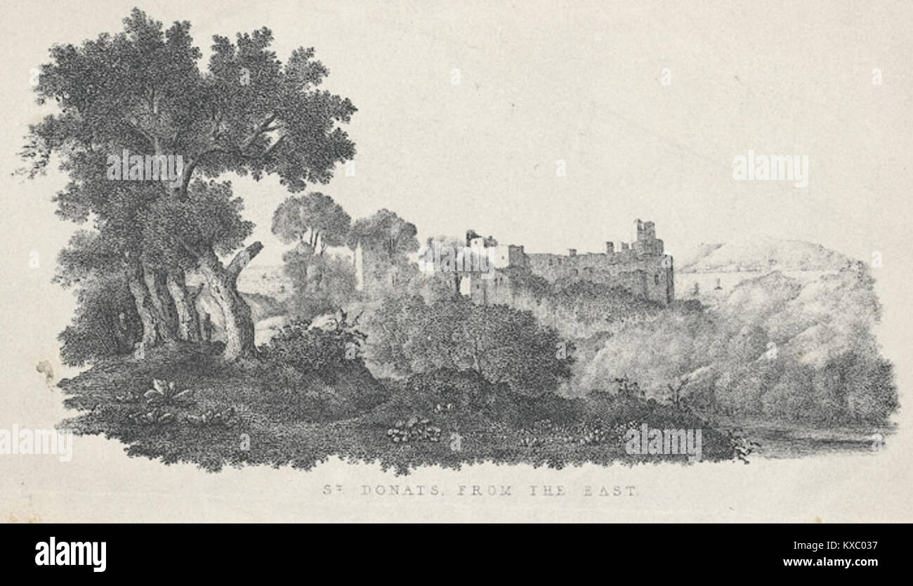 This image shows a view of St. Donats from the east, capturing the ...
