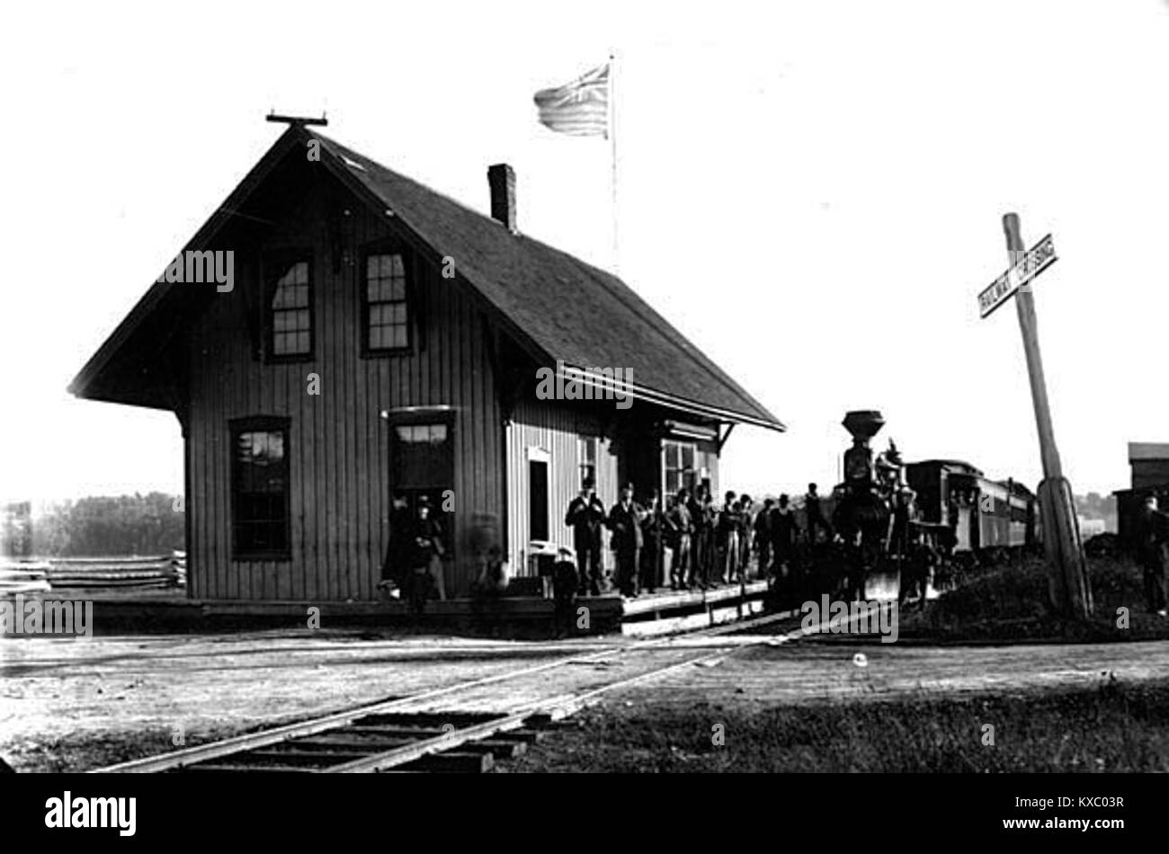 A 1912 photograph of St. George railway station illustrating early 20th ...