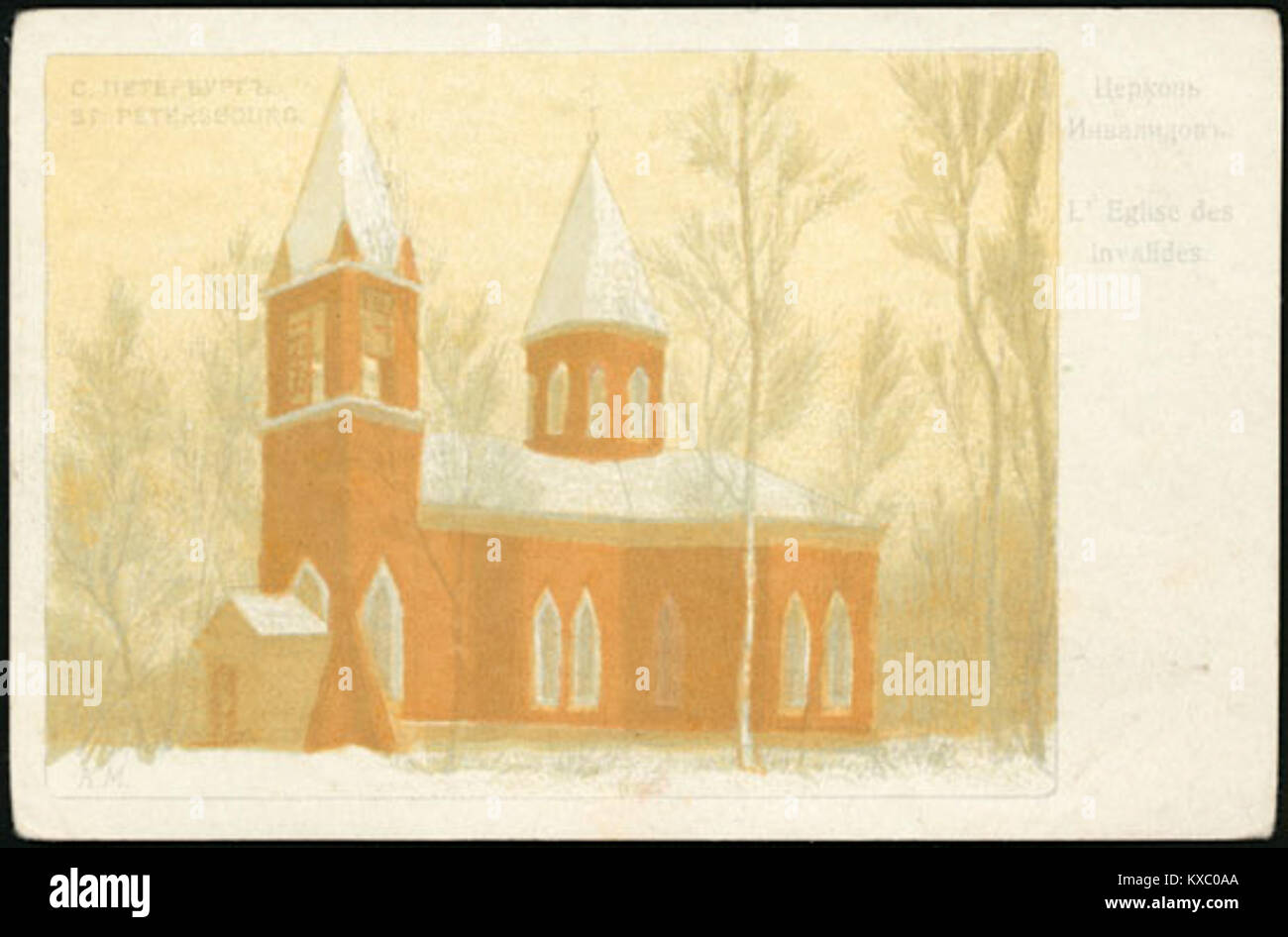 Vintage postcard showing church hi-res stock photography and images - Alamy