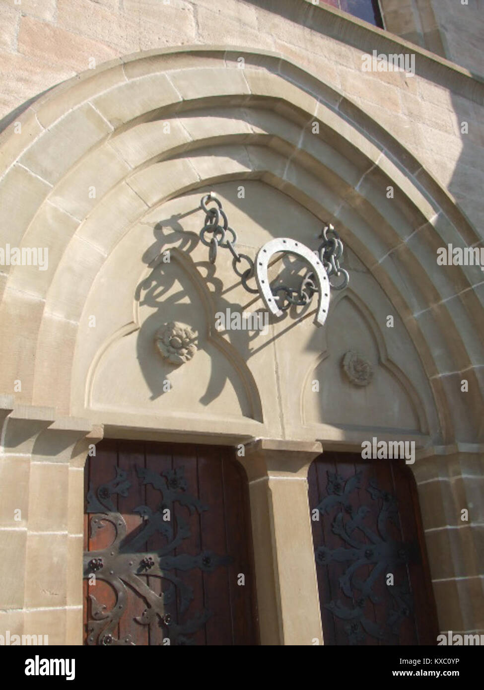 The St. Leonhard Portal in Stödtlen, Germany, is part of a historical ...