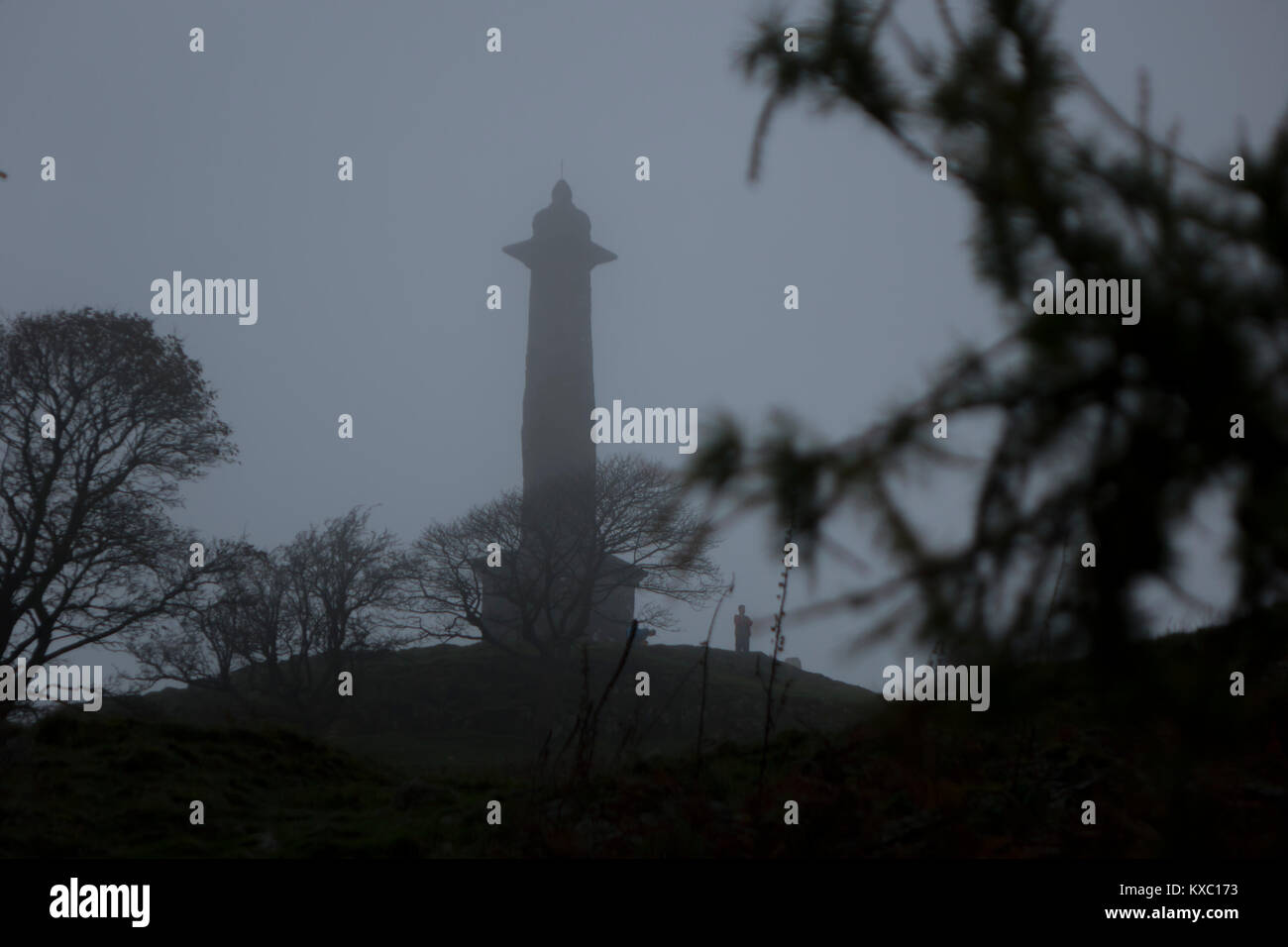 Admiral Rodney's Pillar Breidden Hill in Powys, Wales Stock Photo - Alamy