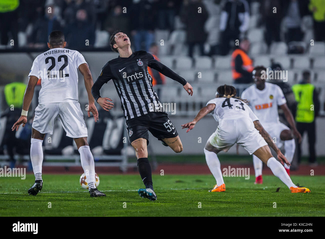 Midfielder Danilo Pantic of Partizan is disappointed after he lost the ...