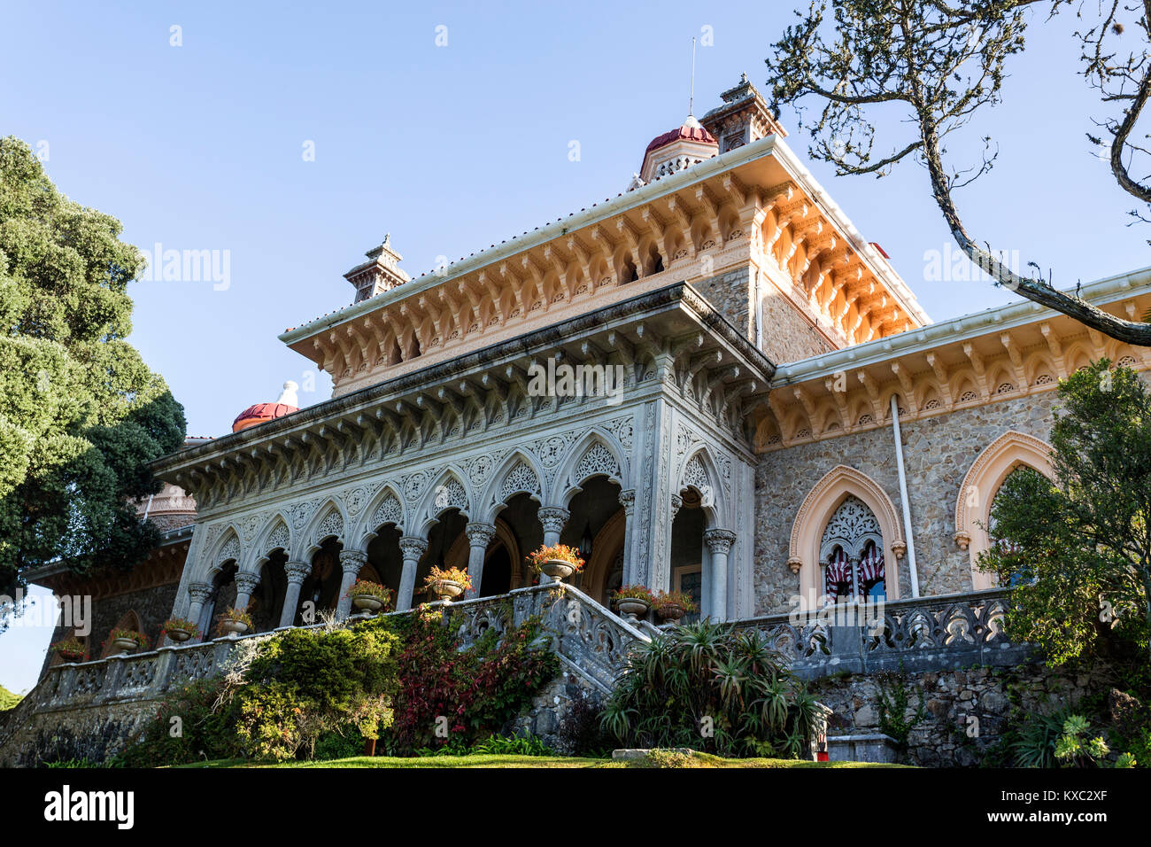 The veranda of the main facade overlooking the park of Monserrate ...