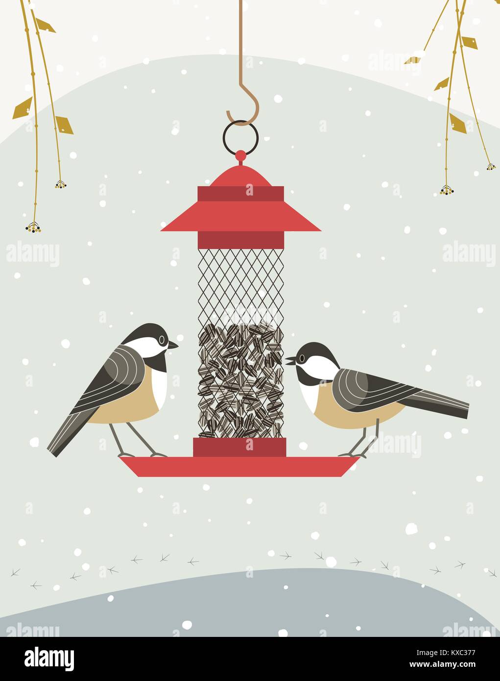 Bird feeding poster Stock Vector Image & Art - Alamy