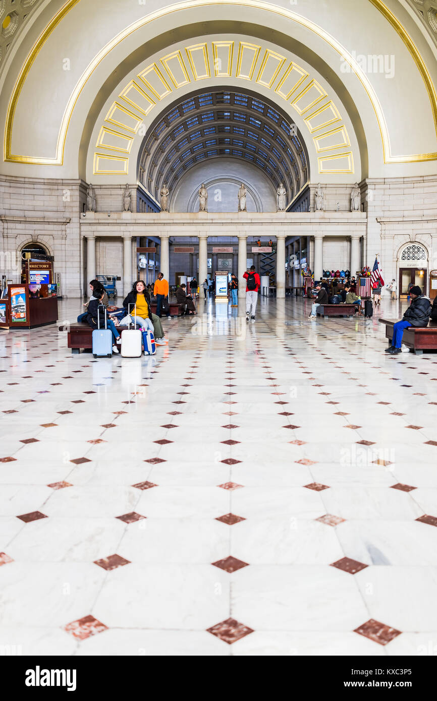 Washington DC, USA - October 27, 2017: Inside Union Station in capital ...