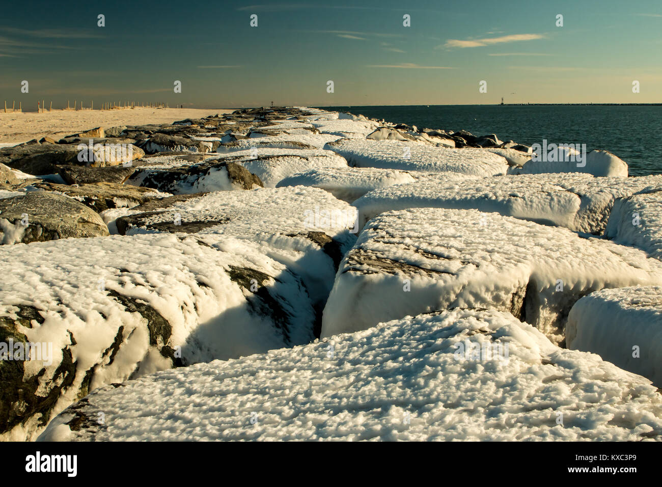 Barnegat inlet jetty in Island Beach State Park Stock Photo - Alamy