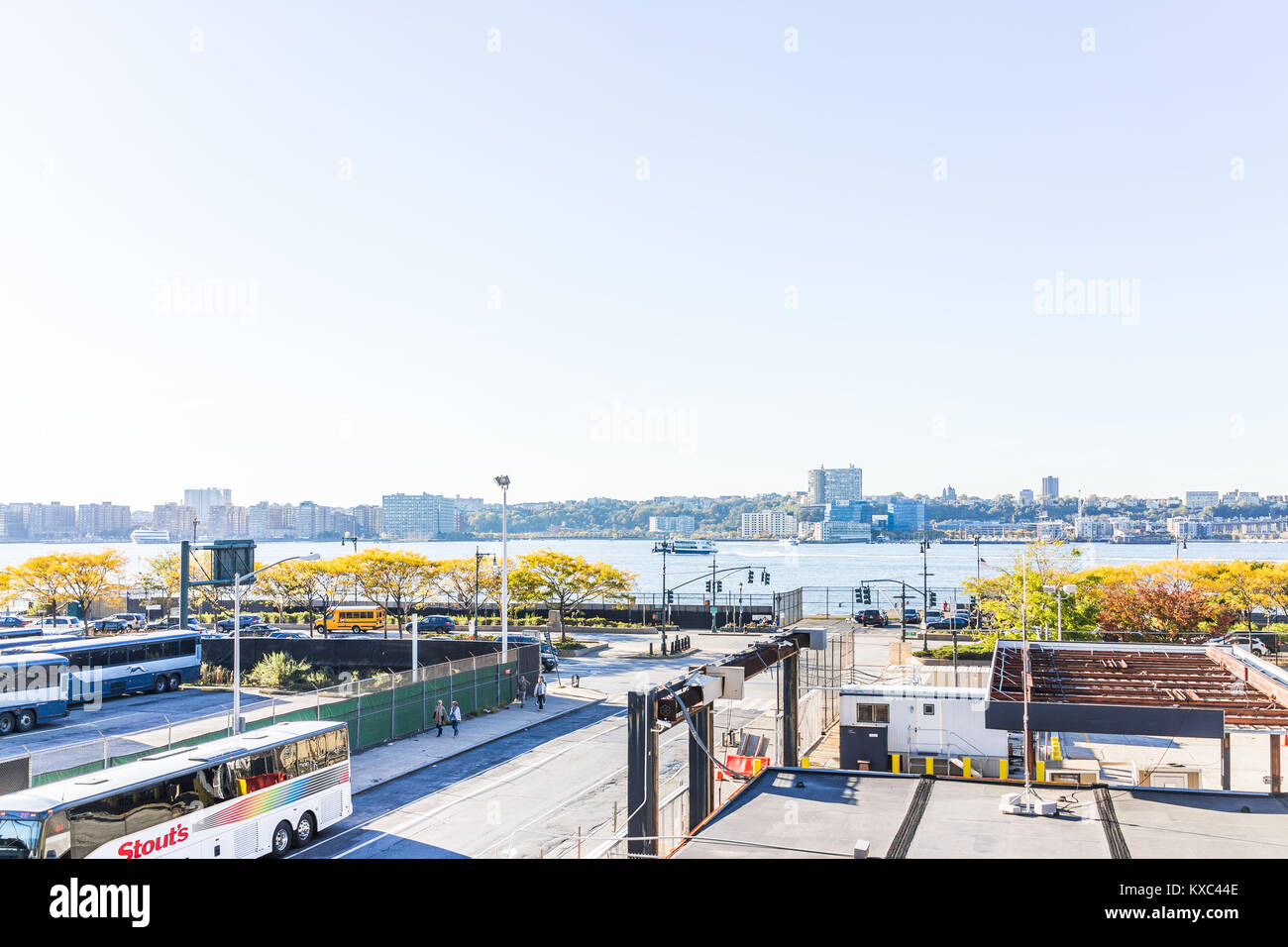 New York City, USA - October 27, 2017: View of Hudson River from ...