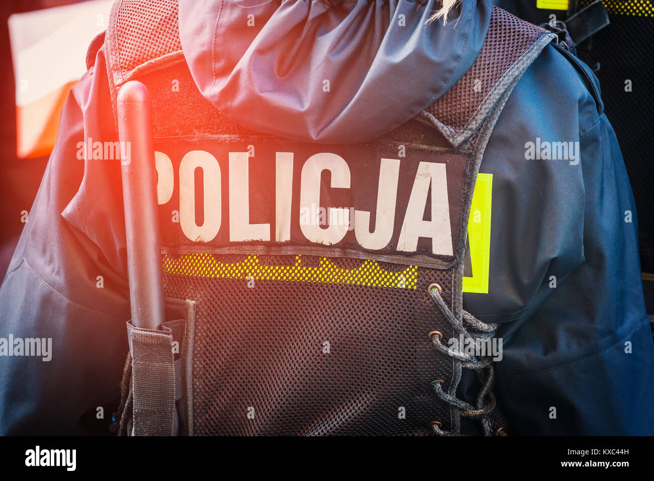 polish police officer, back view, close up Stock Photo - Alamy