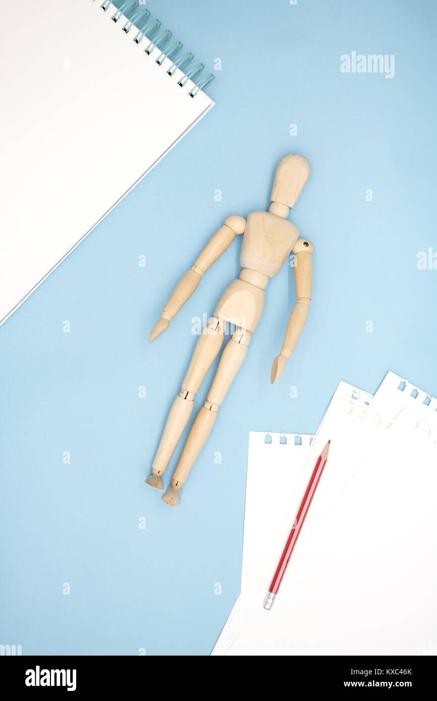 A studio photo of a wooden toy mannequin Stock Photo - Alamy