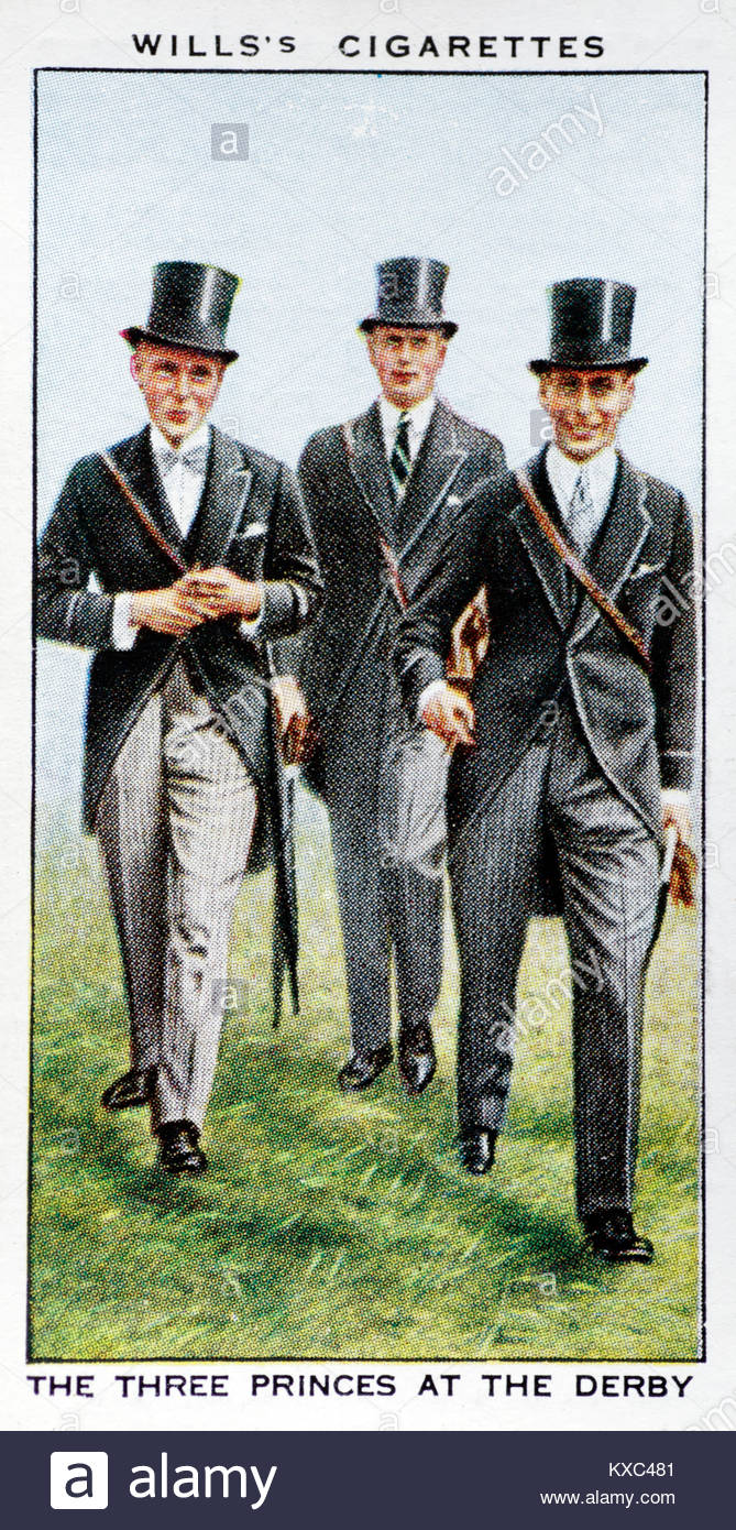 The Reign of King George V - The three Princes at the Derby 1921 Stock ...