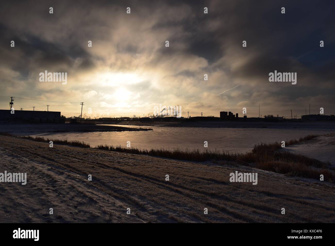 sunset in a small town Stock Photo - Alamy