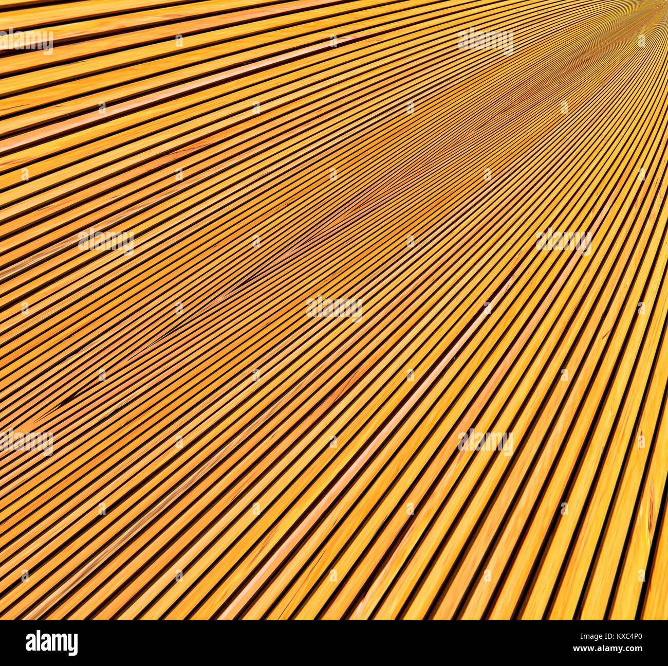 Abstract photo montage of yellow orange timber. Converging lines of ...