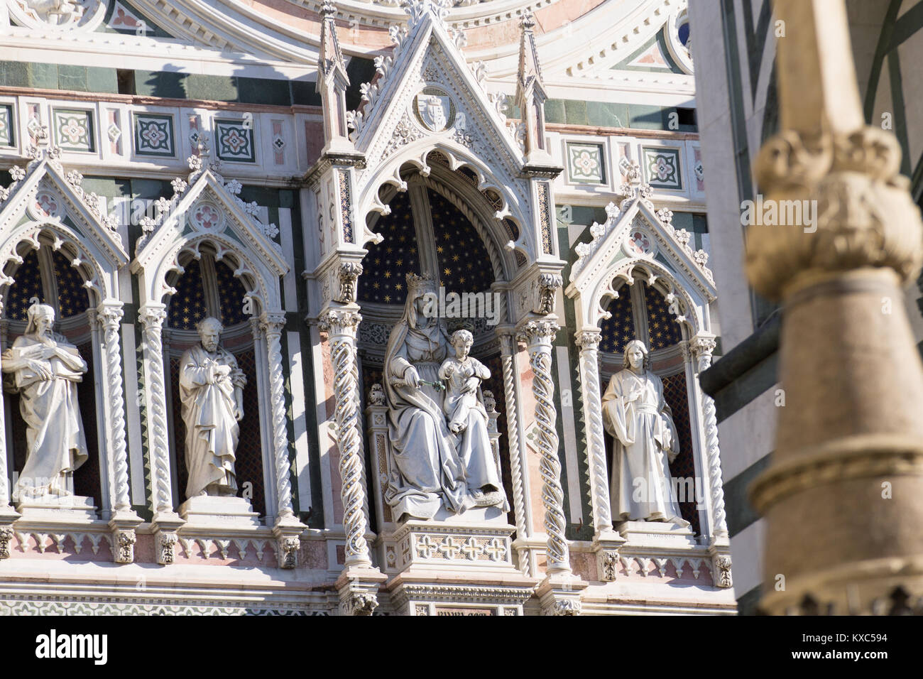 Detail of Florence Cathedral and Giotto's bell tower, Italian panorama ...