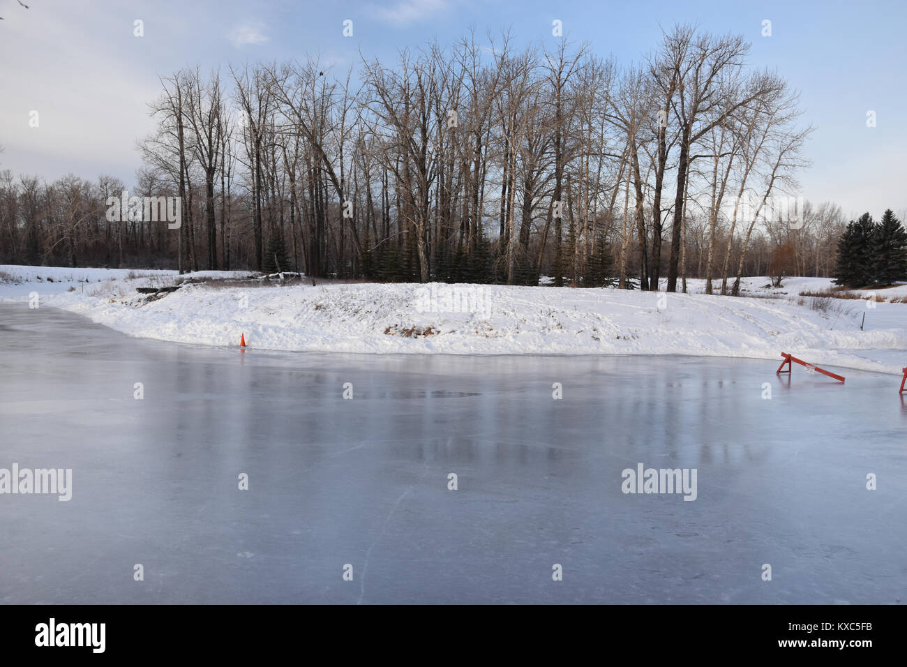 Empty Outdoor Ice Skating Rink