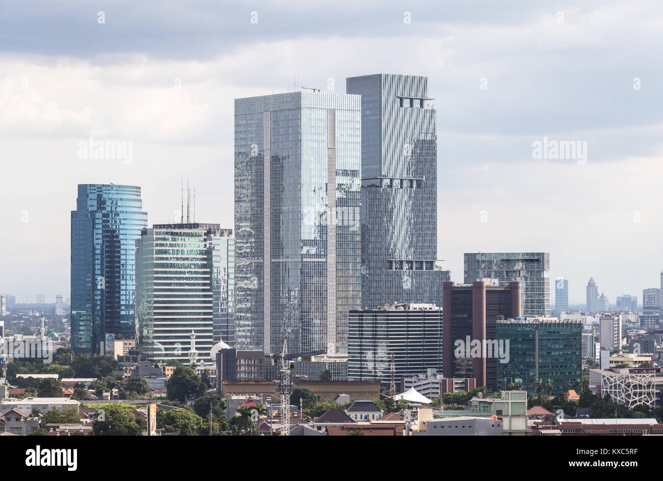 Modern office buildings in the South Business District along the Gatot ...