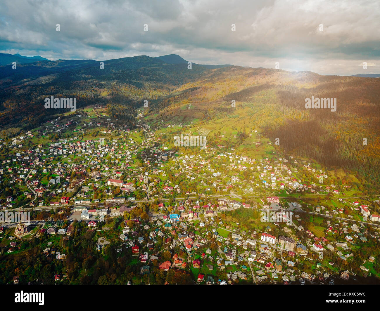 small town in the countryside Stock Photo - Alamy