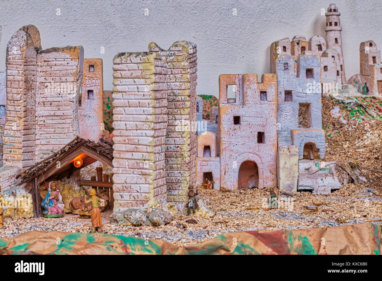 reproduction of Middle Easter village of Ancient Palestine in Nativity ...