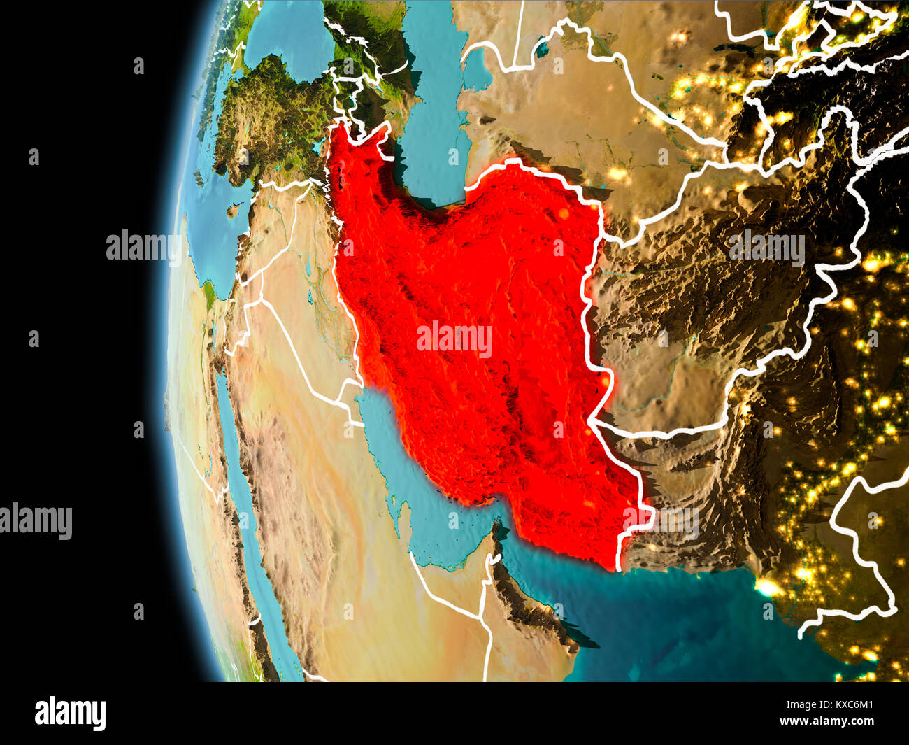 Iran map borders view from hi-res stock photography and images - Alamy