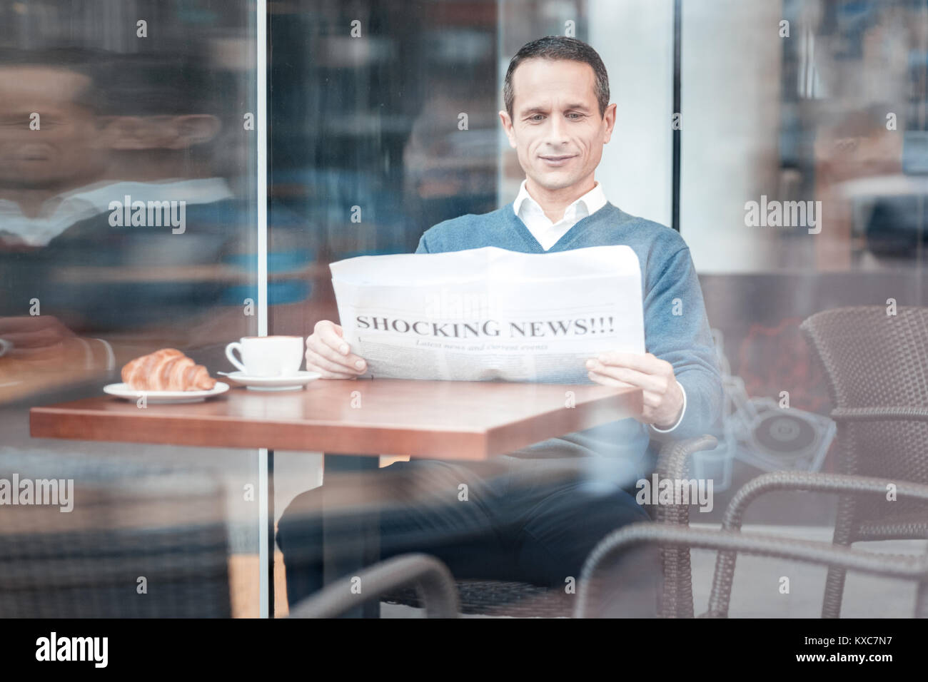 Positive delighted man searching new job Stock Photo - Alamy Positive delighted man searching new job Stock Photo - Alamy
