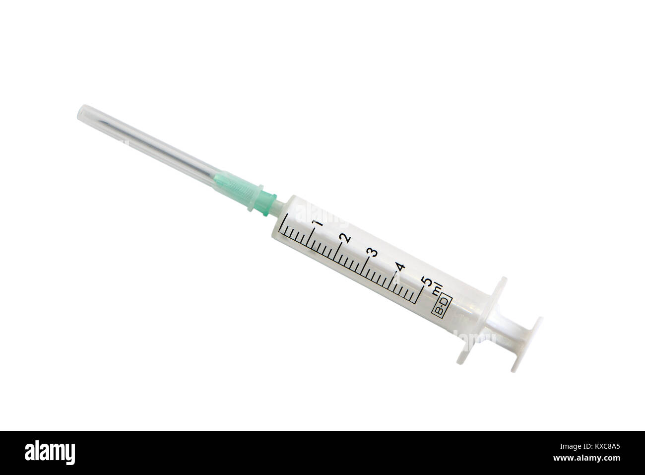 New disposable syringe isolated on white Stock Photo - Alamy