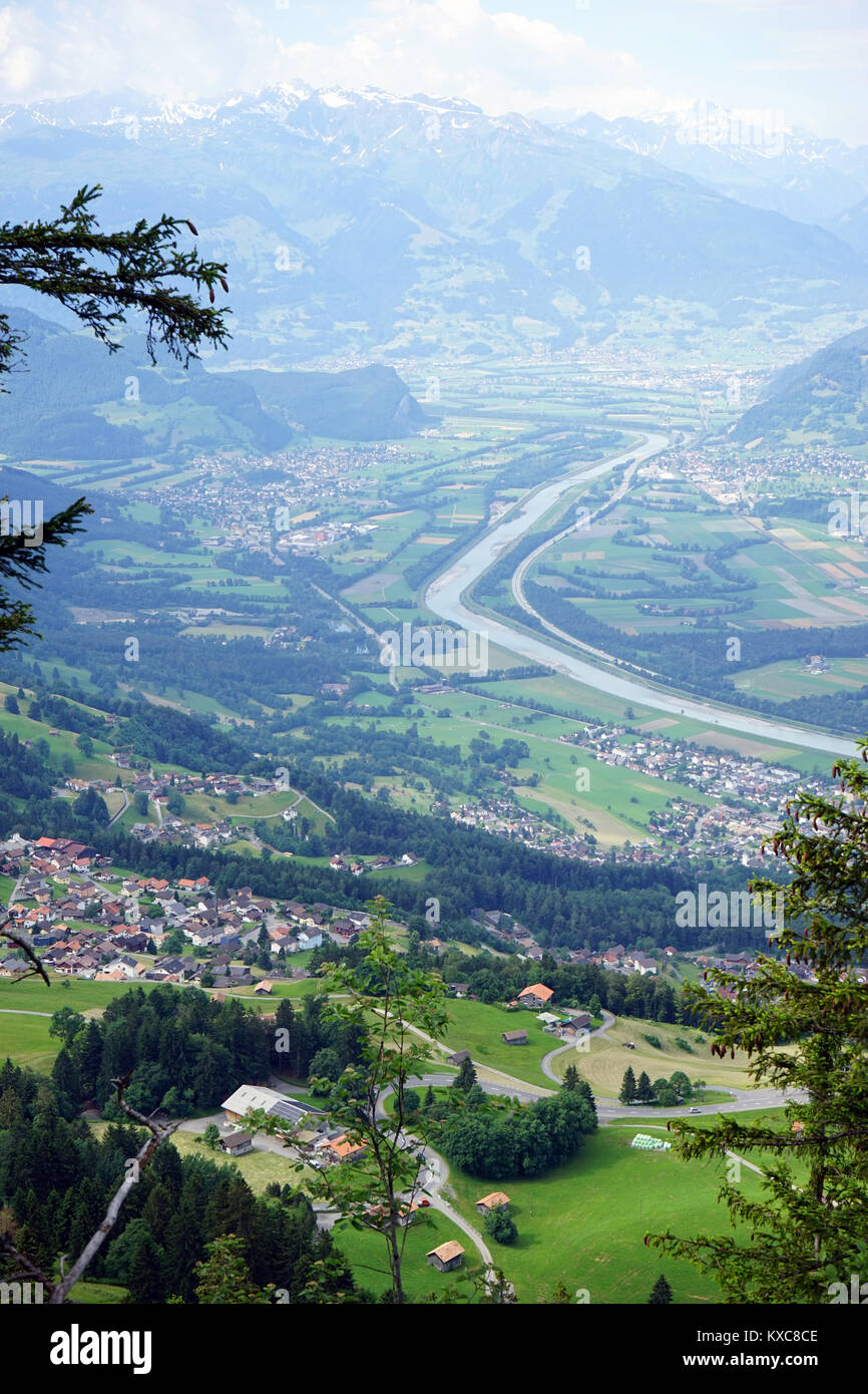 Rein and valley in Lichtenstein Stock Photo - Alamy