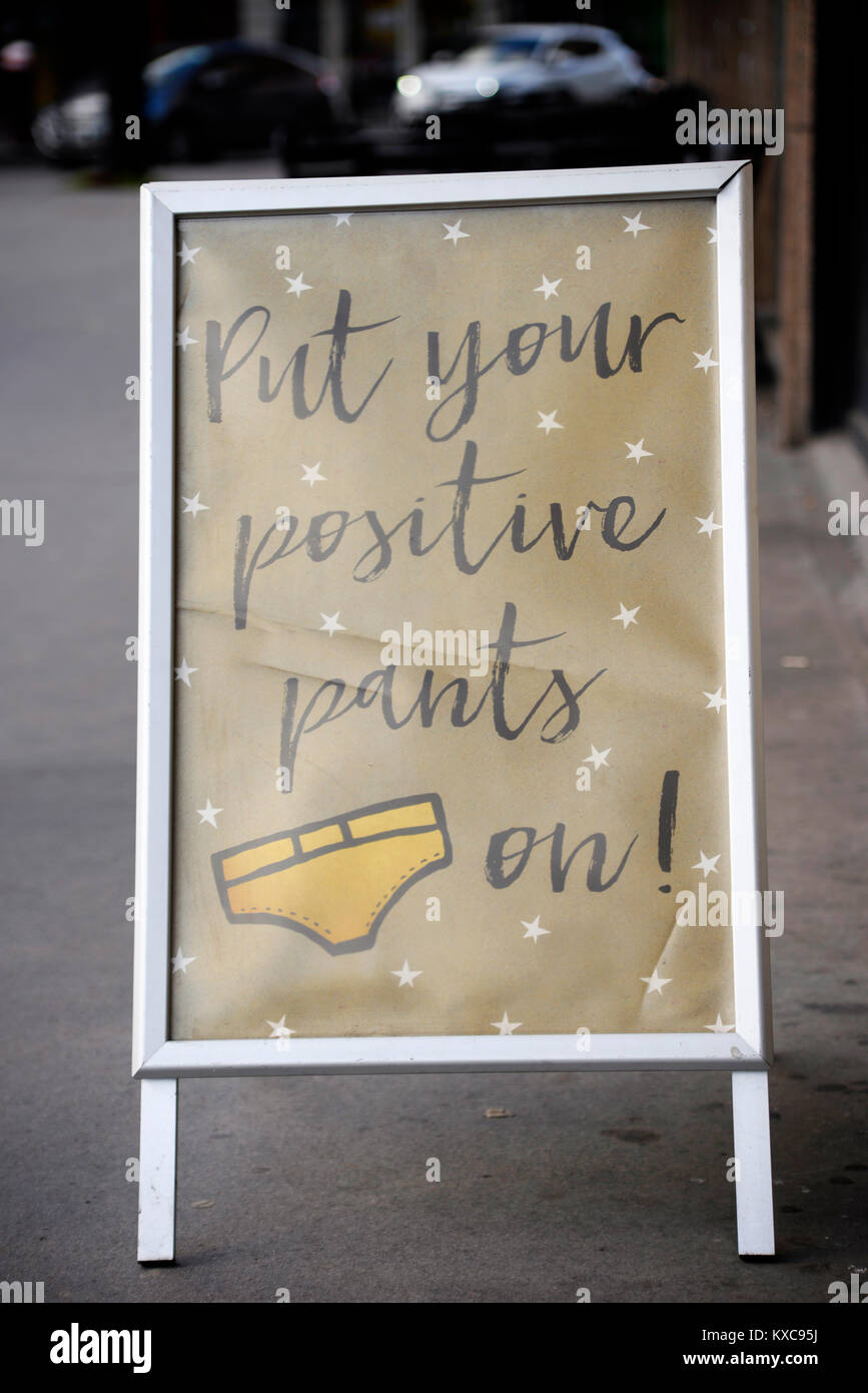 Put your positive pants on, motivational slogan sign. Pants graphic ...