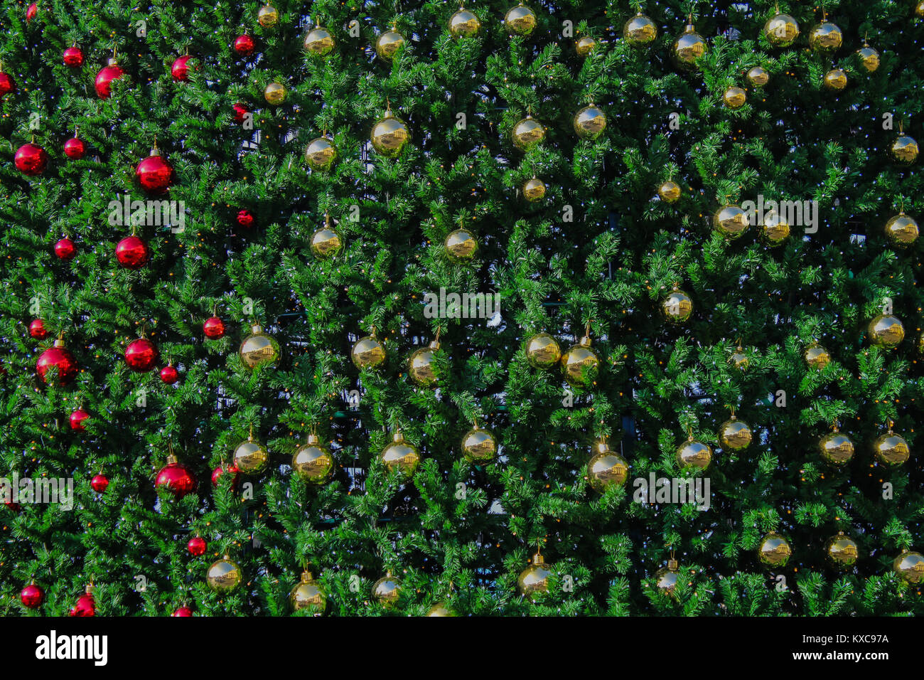 the christmas tree texture with the christmas ball as a background ans ...