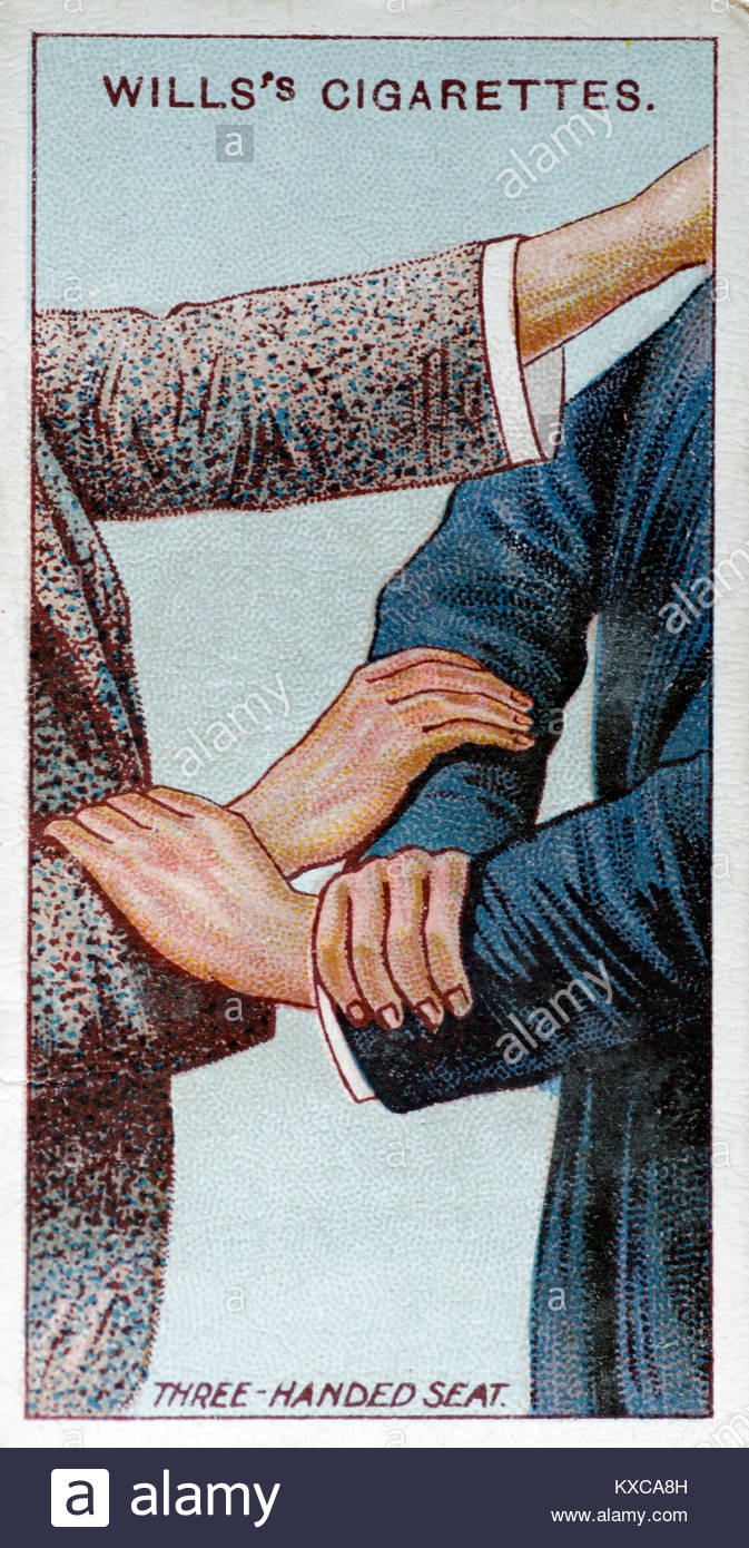 Vintage First Aid illustrations - Three handed seat Stock Photo - Alamy