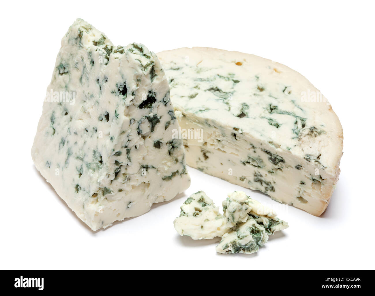 blue cheese on a white background Stock Photo - Alamy