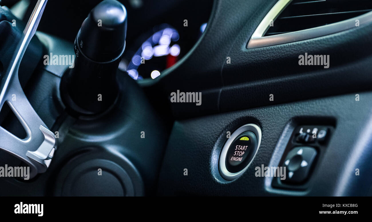 auto car engine start button for keyless entry Stock Photo - Alamy