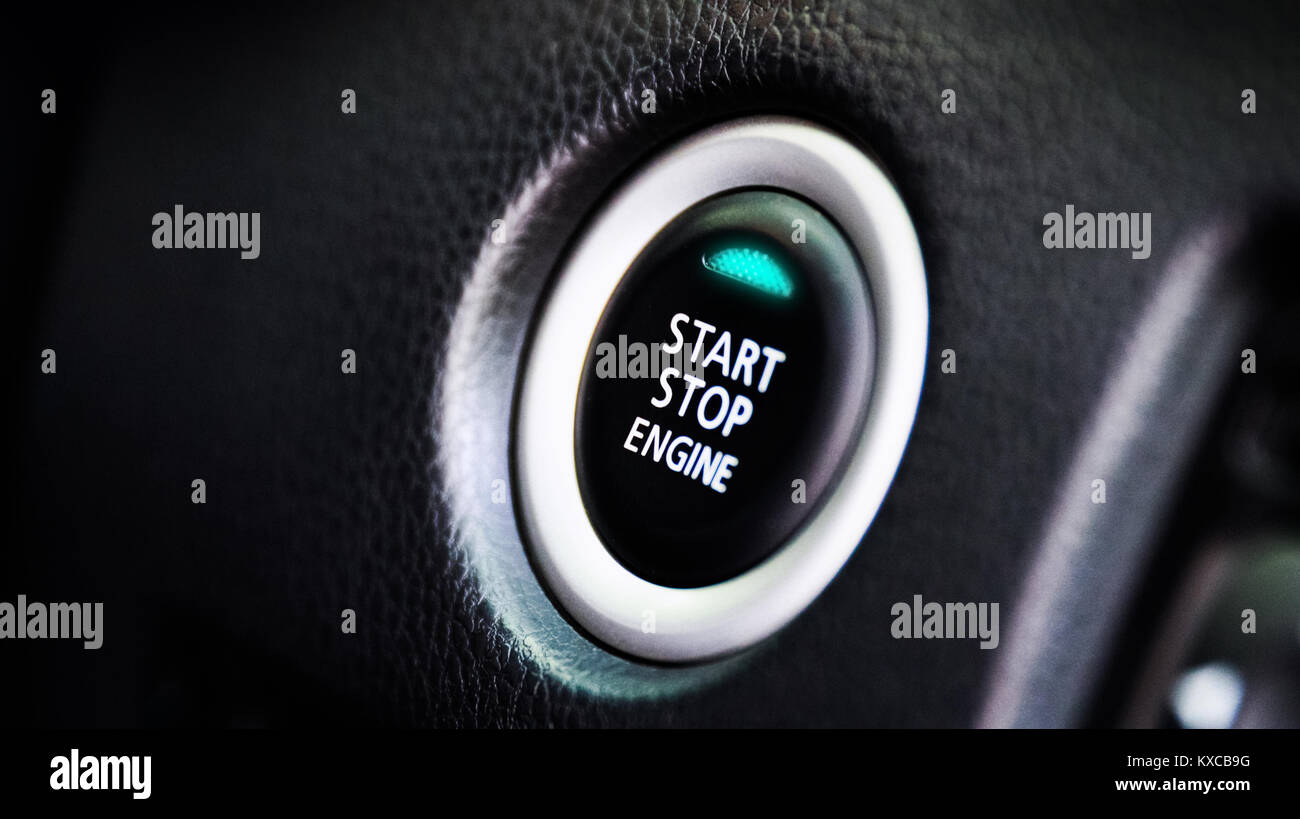 auto car engine start button for keyless entry Stock Photo - Alamy