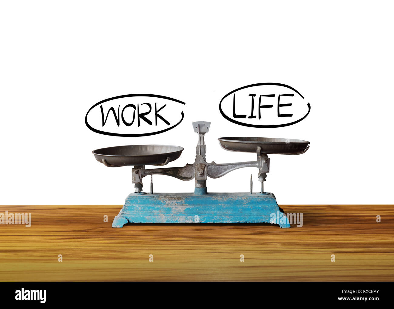 work life balance concept with scale Stock Photo - Alamy
