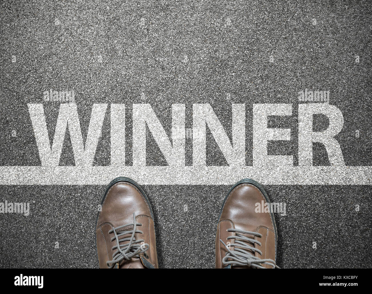 wording winner on start line on road street, race competition Stock ...