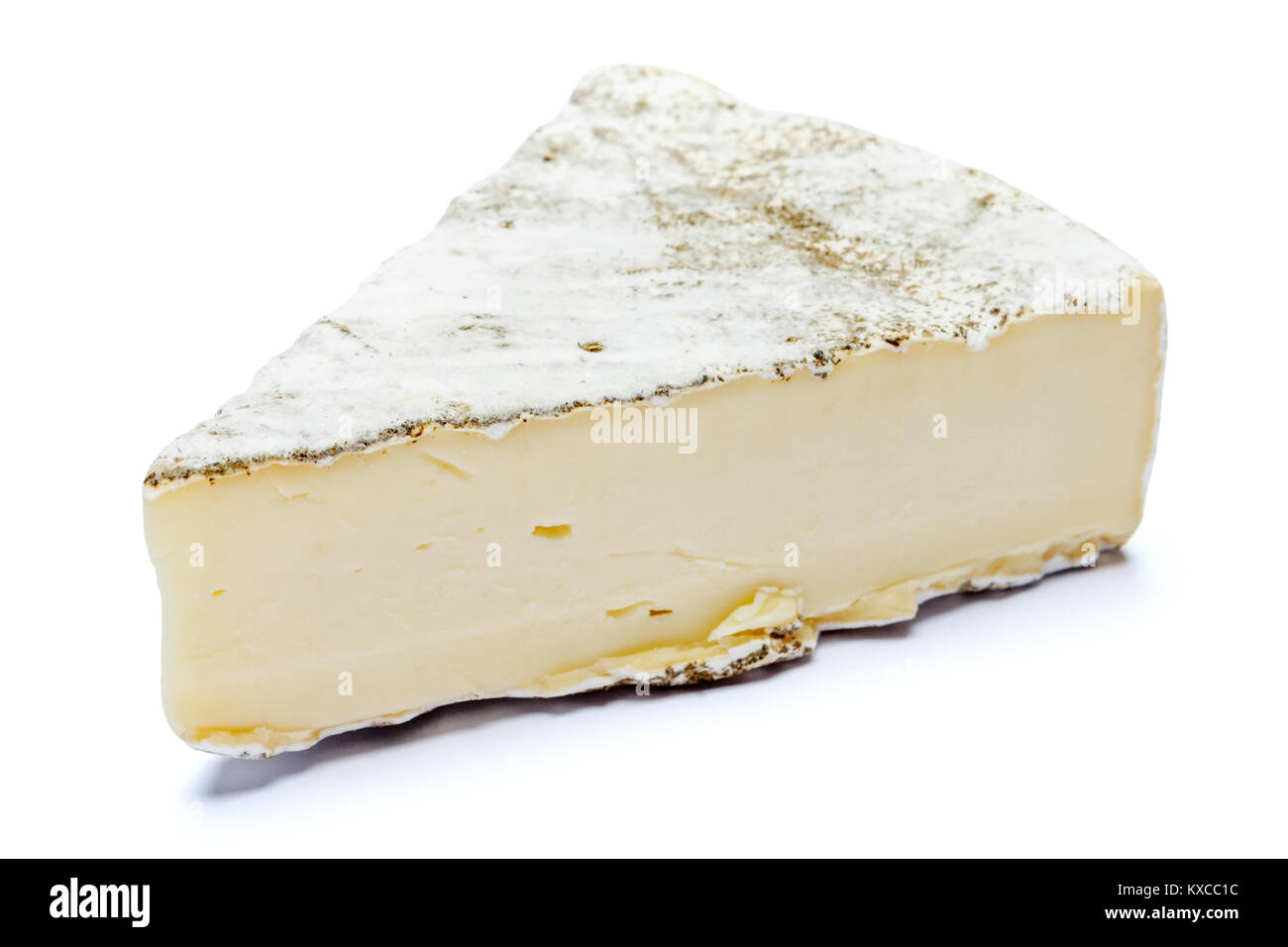 traditional french brie cheese on a white background. Clipping path ...