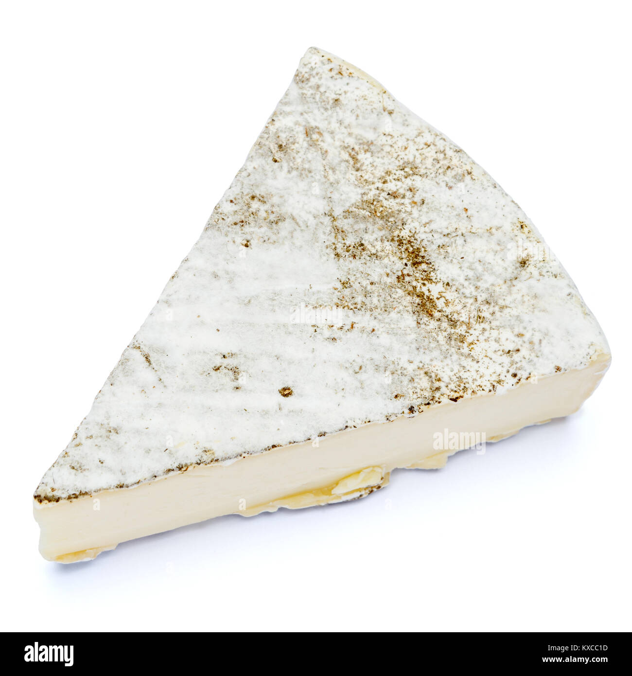traditional french brie cheese on a white background. Clipping path ...