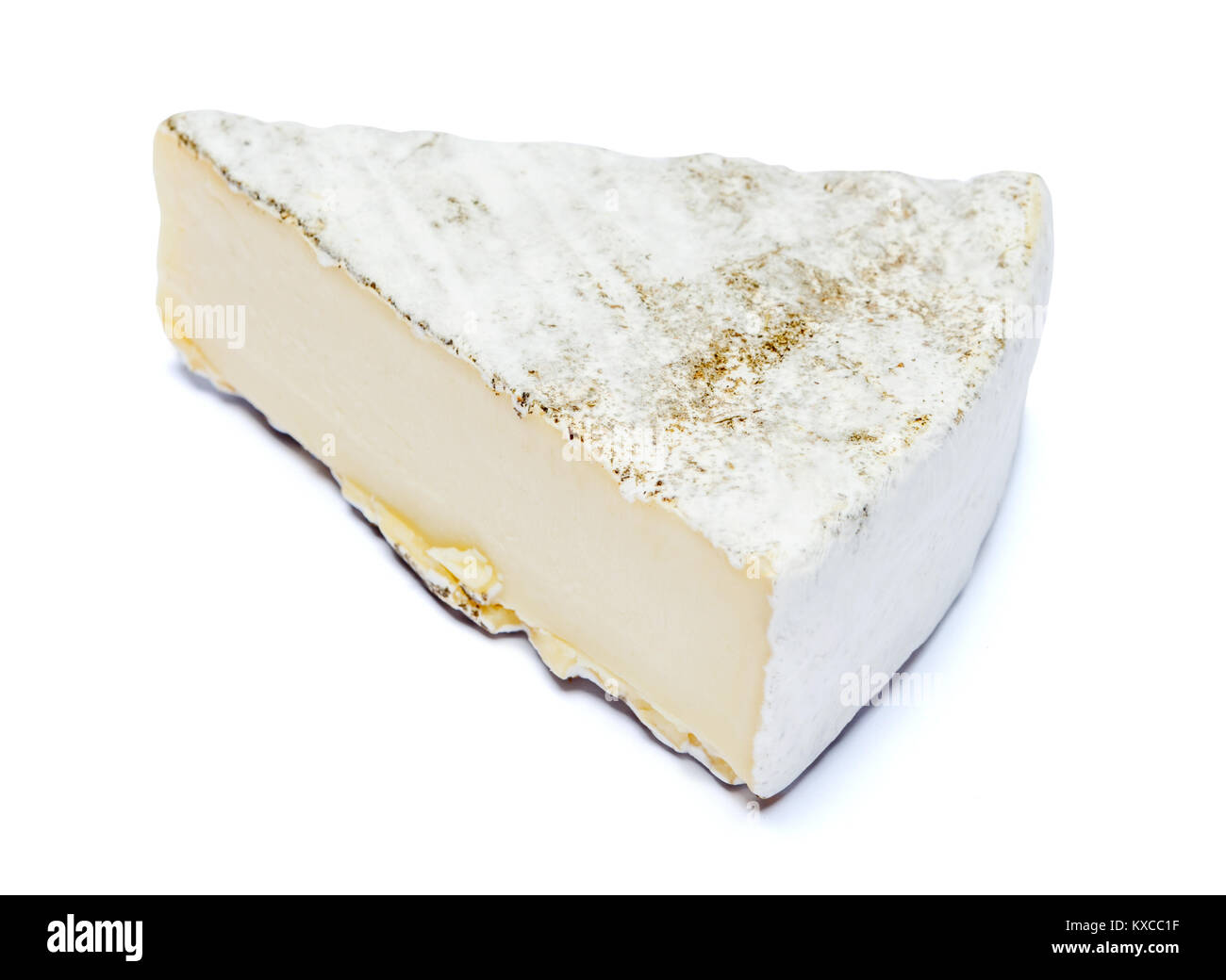 traditional french brie cheese on a white background. Clipping path ...