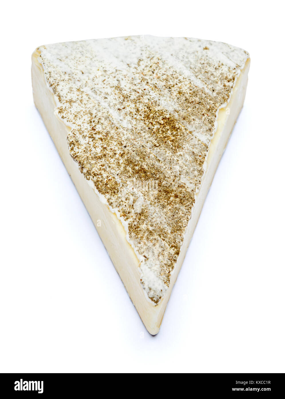 traditional french brie cheese on a white background. Clipping path ...