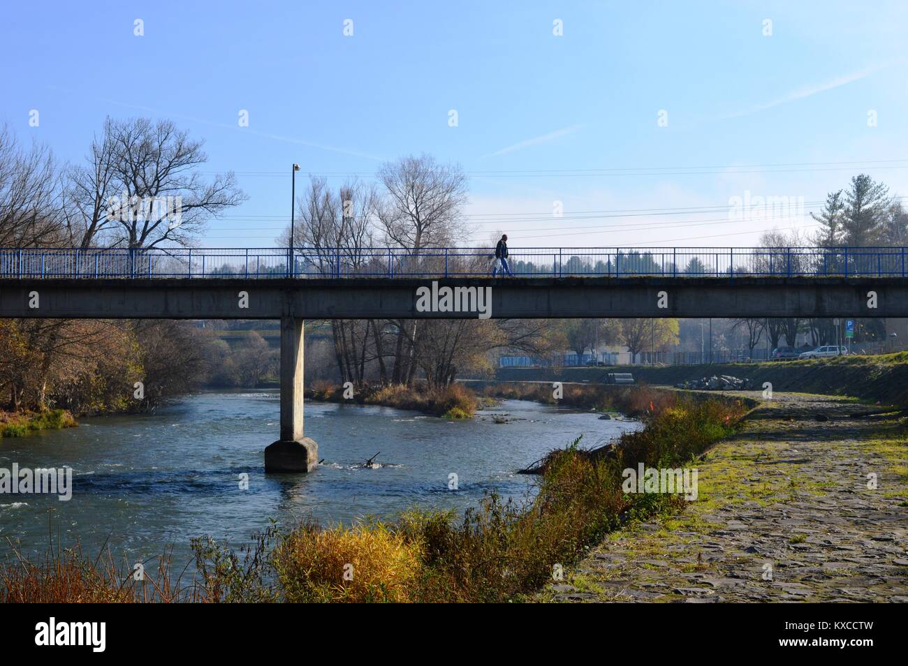 man on the bridge Stock Photo - Alamy