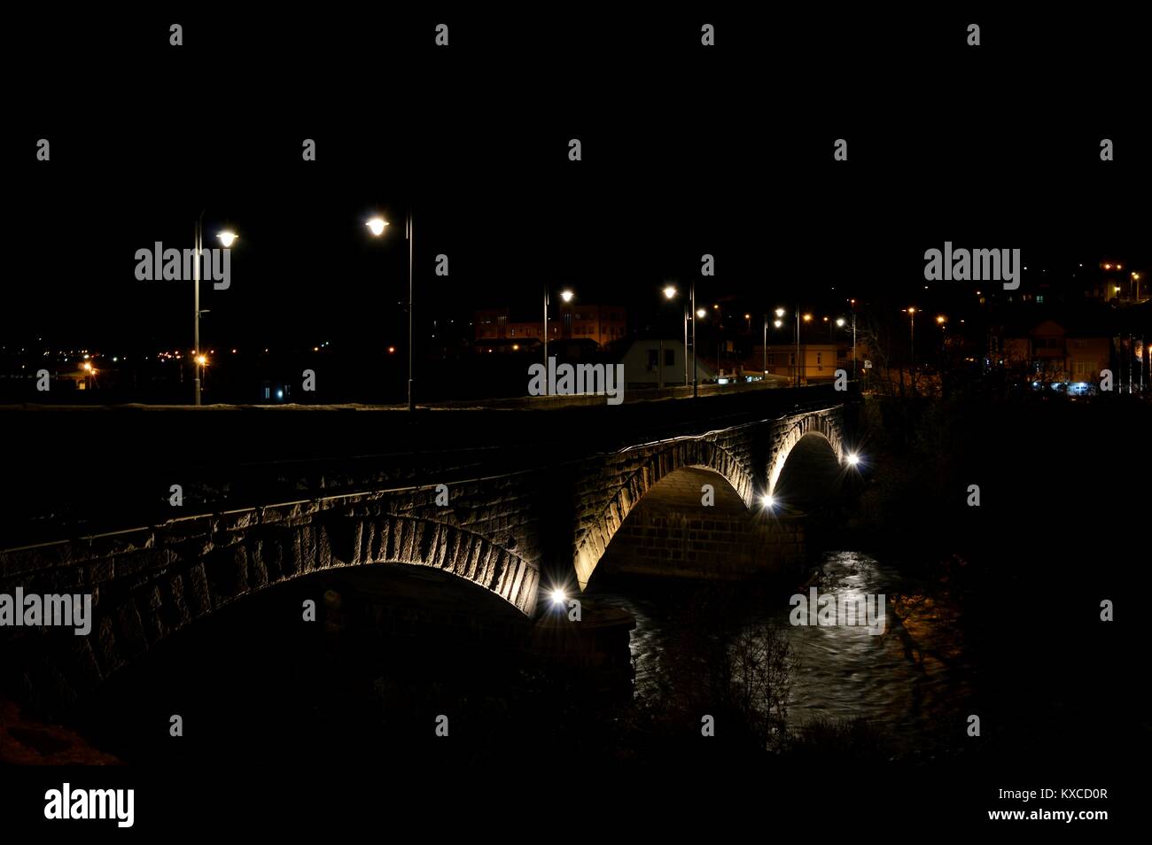 bridge at night Stock Photo - Alamy